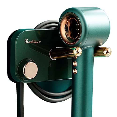 Hair Dryer Wall Mount, Jade Green Blow Dryer Holder, Self Adhesive Hair Dryer Holder Wall Mounted, Hairdryer Holder for Dyson Supersonic Hair Dryer, Bathroom Hair Dryer Hanger(Jade Green)