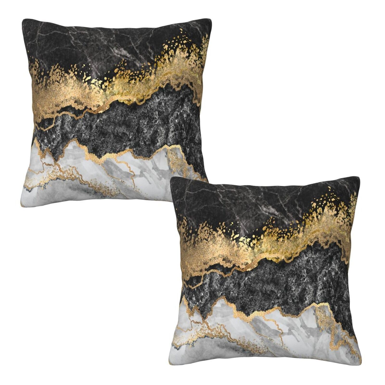 Black and White Throw Pillow Covers 18 X 18 Inch Set of 2 Modern Abstract Art Line Boho Decorative Pillow Cases Cushion Covers for Sofa Couch Car Bedroom Home Decor
