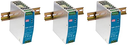 MEAN WELL NDR-120-24 Single Output Industrial DIN Rail Power Supply, 24 Volts 5 Amps 120 Watts (3)