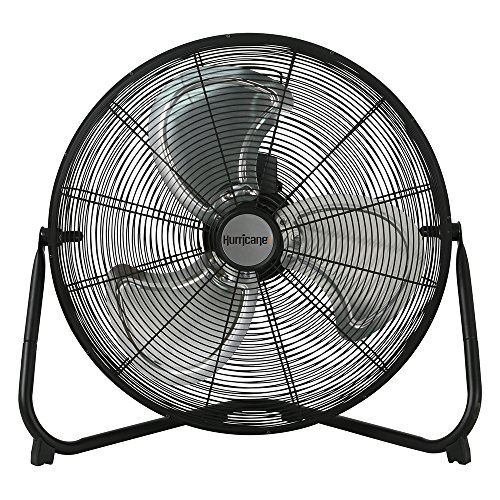 Hurricane Floor Fan - 20 Inch, Pro Series, High Velocity, Heavy Duty Metal Floor Fan for Industrial, Commercial, Residential, and Greenhouse Use - ETL Listed, Black
