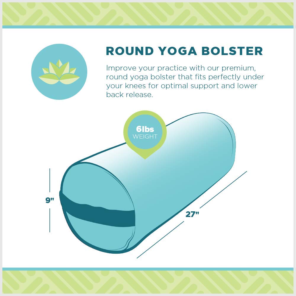 Bean Products Yoga Bolster - Handcrafted in The USA with Eco Friendly Materials - Studio Grade Support Cushion That Elevates Your Practice & Lasts Longer - Round, Cotton Orchid