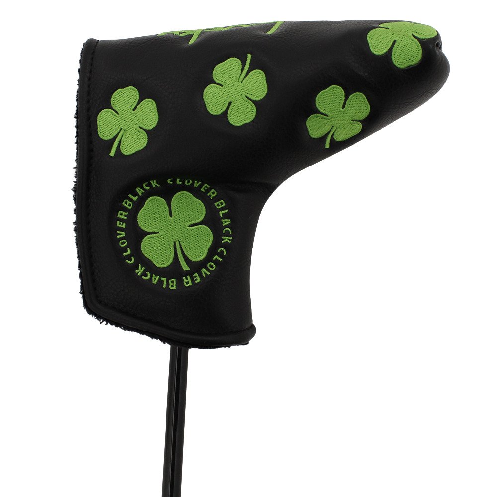 Black Clover All Over Clover Putter Cover (Black with Lime Clovers)