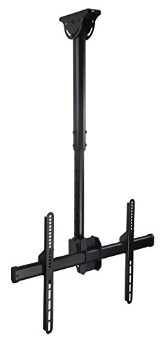 Mount-It! TV Ceiling Mount Bracket, Adjustable Height Full Motion 360 Deg Rotation Tilting Swiveling for Flat Panel LCD LED OLED Plasma TVs, Fits up to 75 Inch TVs, 110 Pound Capacity, Black (MI-509B)
