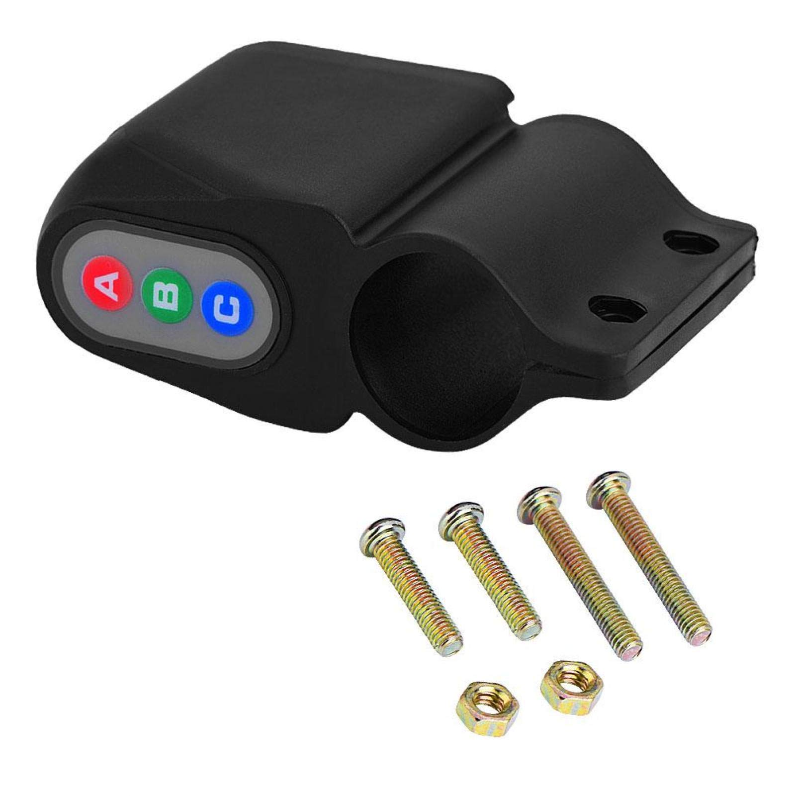 Bike Lock, Resettable 4Digit Code That You Can Reset The Combination As Often As You Like,Security Alarm Tool(Color : Black)