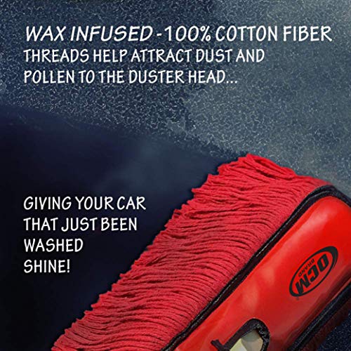 OCM Brand Premium Extra Large Car Duster with Durable Solid Wood Handle Includes Storage Cover - Professional Detailers Top Choice
