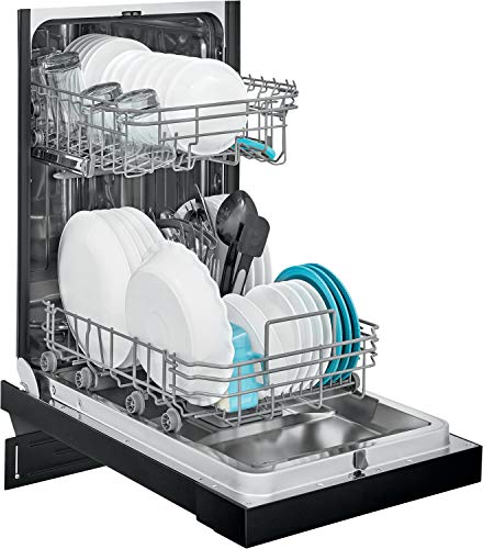 Frigidaire 18 in. ADA Compact Front Control Dishwasher in Black with Dual Spray Arms, 52 dBA, includes room-of-choice delivery