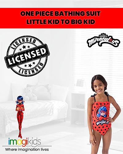 Miraculous Ladybug Big Girls One-Piece Bathing Suit Red/Black 14-16