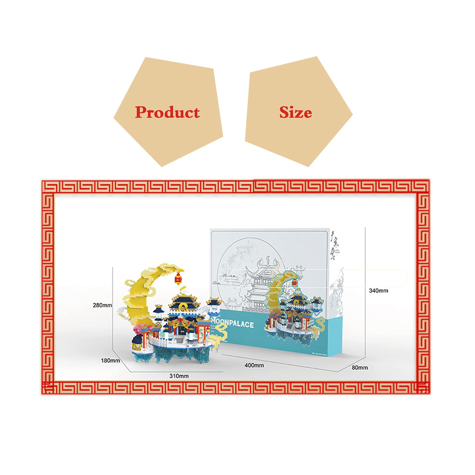 Micro Mini Building Blocks Moon Palace 3D Model Kit (4898pcs) Myth Architecture Toys Gifts for Kid and Adult