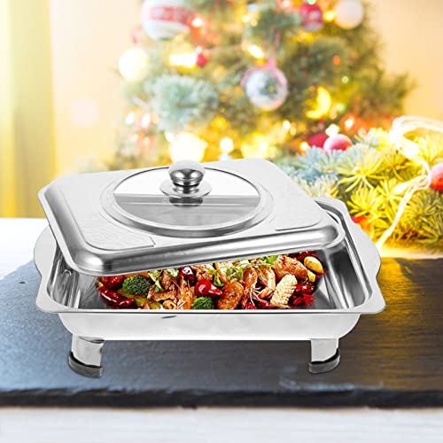 Healeved Snack Tray Chafing Dish Stainless Steel Buffet Chafer Tray Rectangular Buffet Stove Chaffing Servers Food Warmers for Parties Buffets Catering Chafing Dish Buffet Set