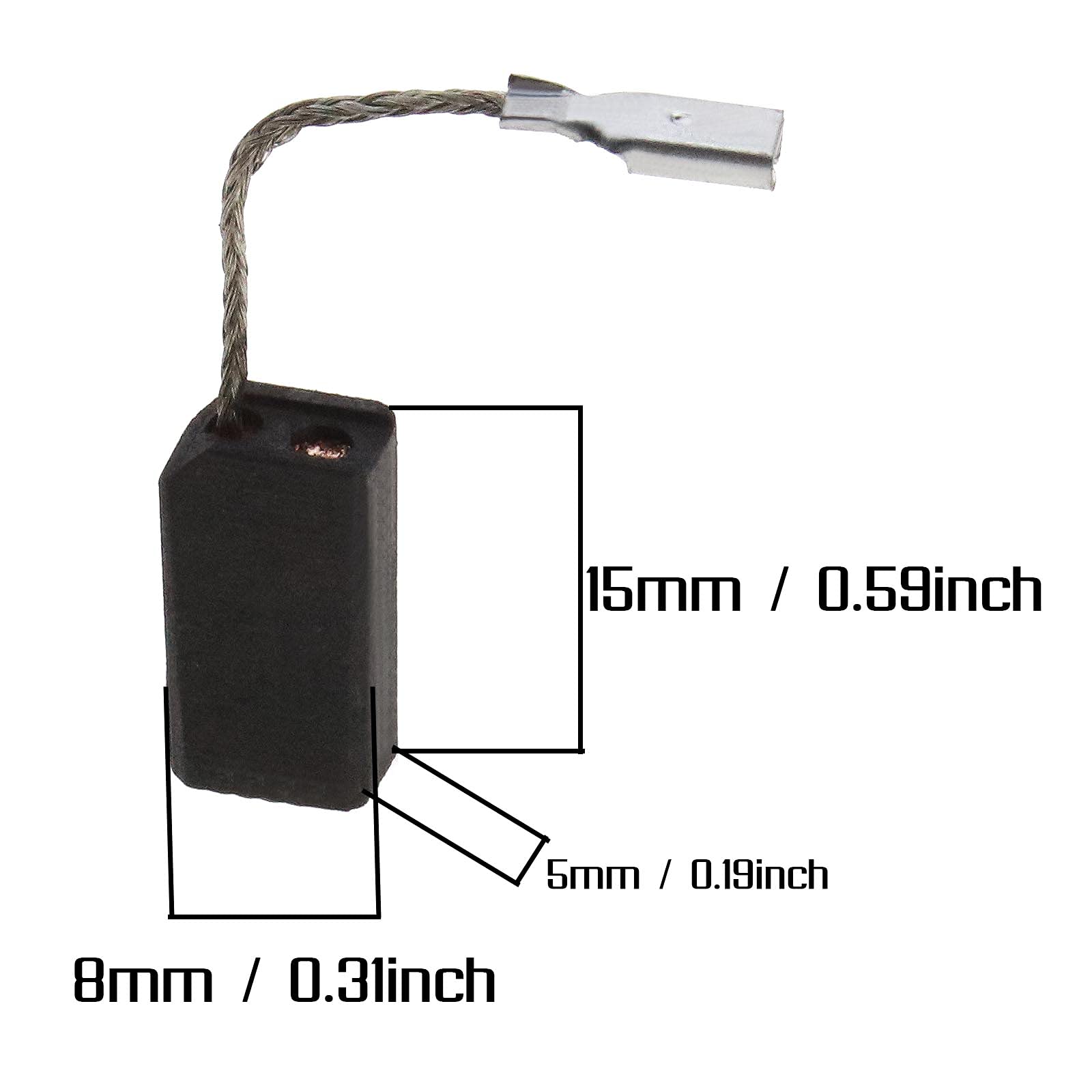 Micro Traders Pair of E64 Motor Carbon Brushes 15x8x5mm Compatible with Bosch GWS 750 Series Angle Grinder Replacement Accessories