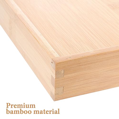 DOITOOL Divided Serving Tray Wooden Square 9 Compartments Serving Platter Sushi Plate Nut Candy Snack Storage Trays Ottoman Tray for Home Restaurant