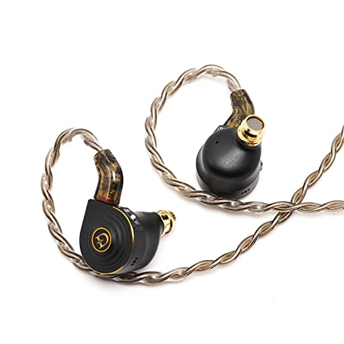 DUNU TALOS 14.6mm Planar Driver in-Ear Monitors, Hybrid 2 Balanced Armature and Magnetic Driver IEMs in-Ear Earphones (Black)
