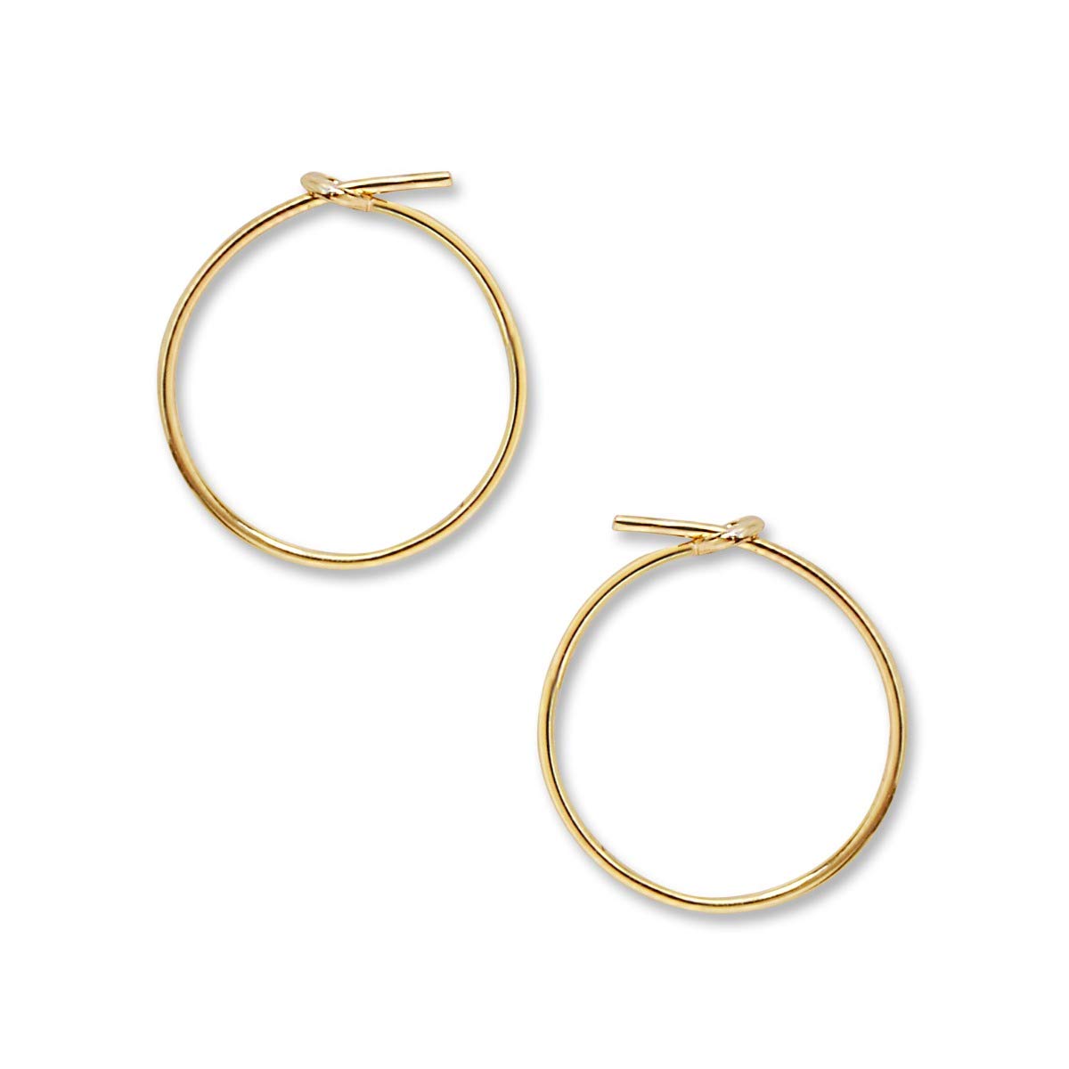 Humble Chic Small Hoop Earrings for Women - Hypoallergenic Lightweight Wire Threader Loop Drop Dangles, Safe for Sensitive Ears, 18K Yellow - 0.5 inch