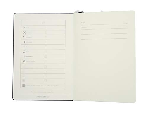 LEUCHTTURM1917 - Official Bullet Journal - Medium A5 - Hardcover Dotted Notebook (Black) - 240 Numbered Pages