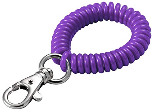 Lucky Line 2β Diameter Spiral Wrist Coil with Trigger Snap, Flexible Wrist Band Key Chain Bracelet, Stretches to 12β, Color May Vary (40701)
