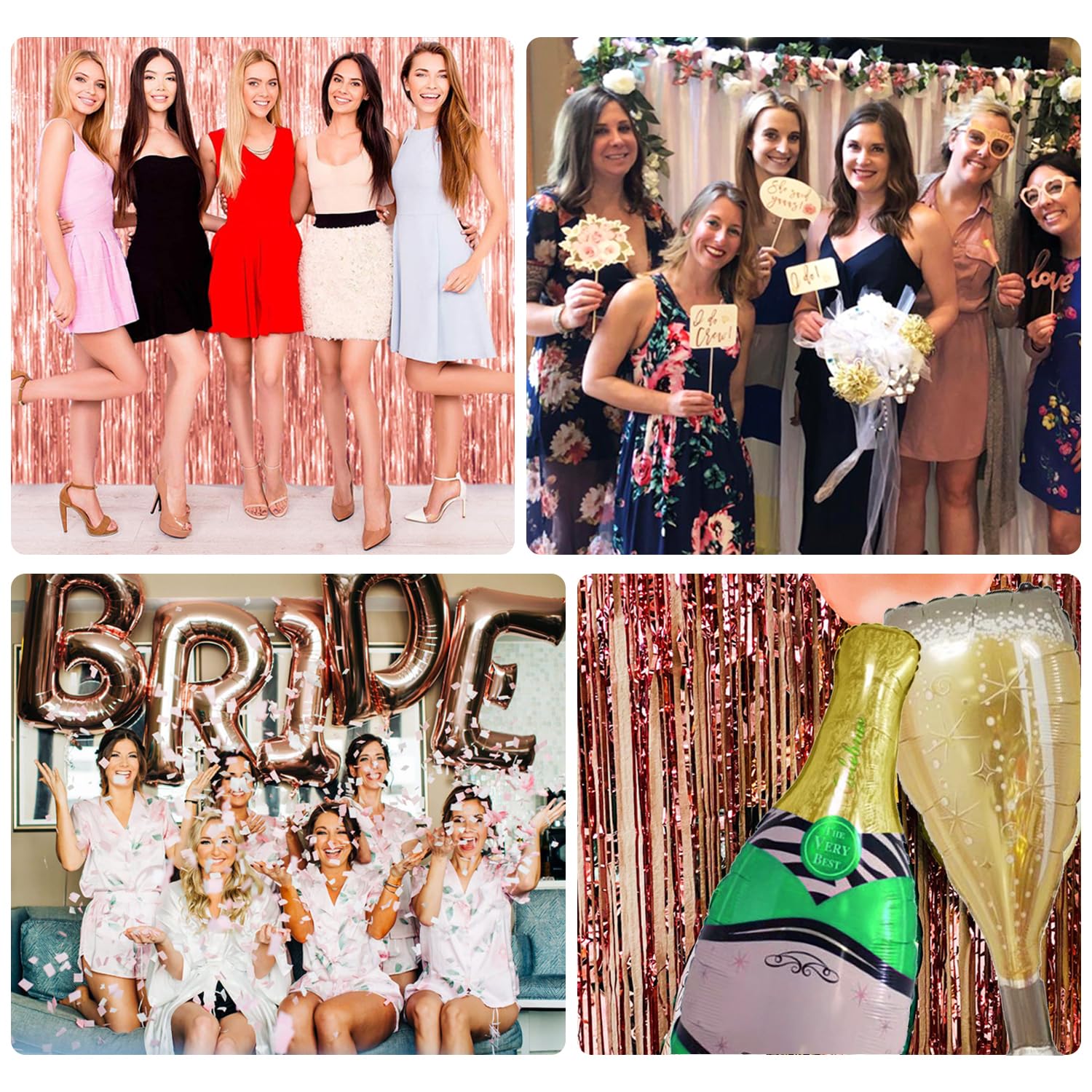 HIPEEWO Bachelorette Party Decorations, Bridal Shower Decorations Including Photo Props, Table Runner, Veil, Headband, Banner, Cups, Sash, Balloons, Topper, Sticker, Bride Bachelorette Party Supplies