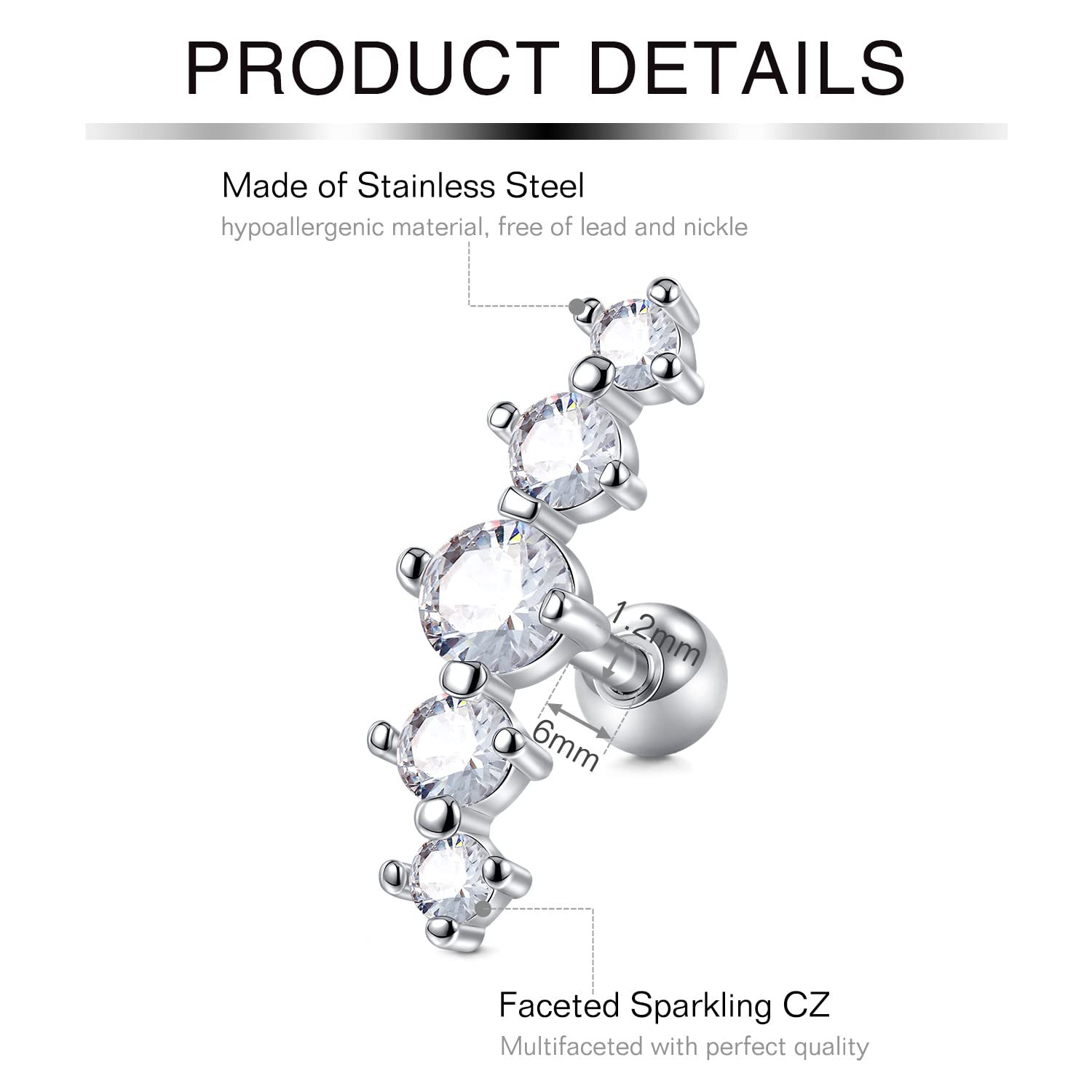AVYRING 16g Nose Septum Rings Hoop Horseshoe Ring Surgical Steel Piercing Ring Jewelry for Women Men 24pcs pack