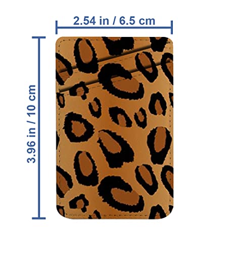 Diascia Pack of 2 - Cellphone Stick on Leather Cardholder ( Leopard Tiling Pattern Pattern ) ID Credit Card Pouch Wallet Pocket Sleeve