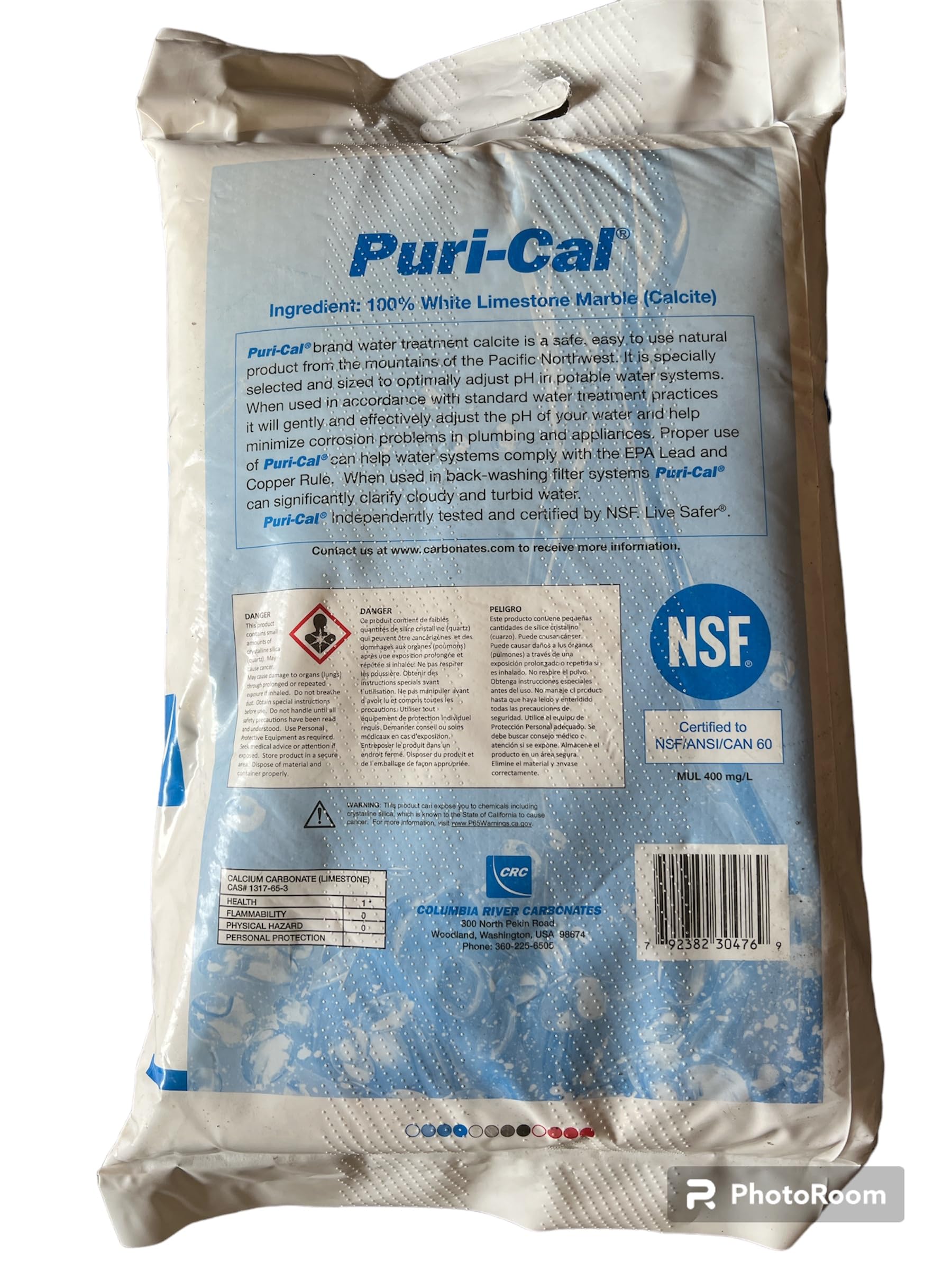 Calcite Corosex Media (Calcium Carbonate Mineral) pH Correction, Acid Neutralizing Media (5 lbs)