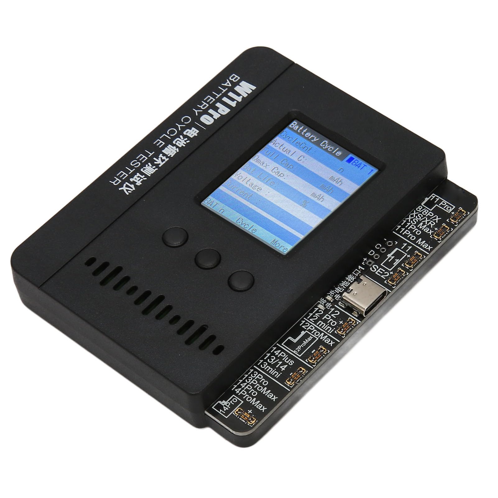 Battery Cycling Machine Tester, Phone Battery Repair Module Plug and Play 100-240V Supports Dual Operation Mode 1.8 Inch TFT Screen for Phone Batteries (US Plug)