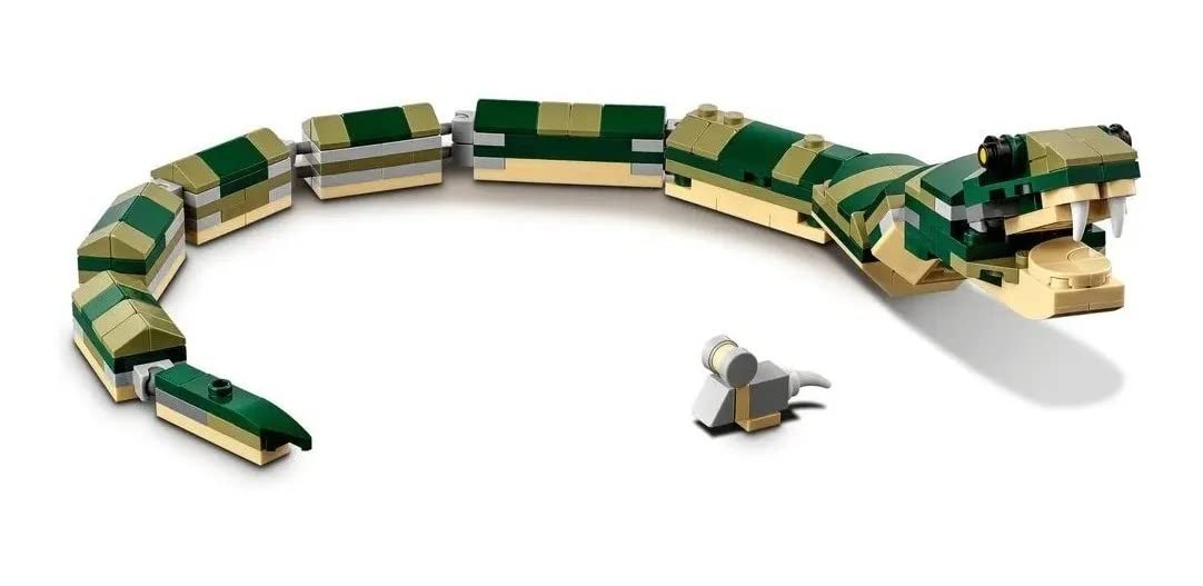 LEGO Creator 3-in-1 Crocodile 31121 Building Toy Featuring Wild Animal Toys (454 Pieces)