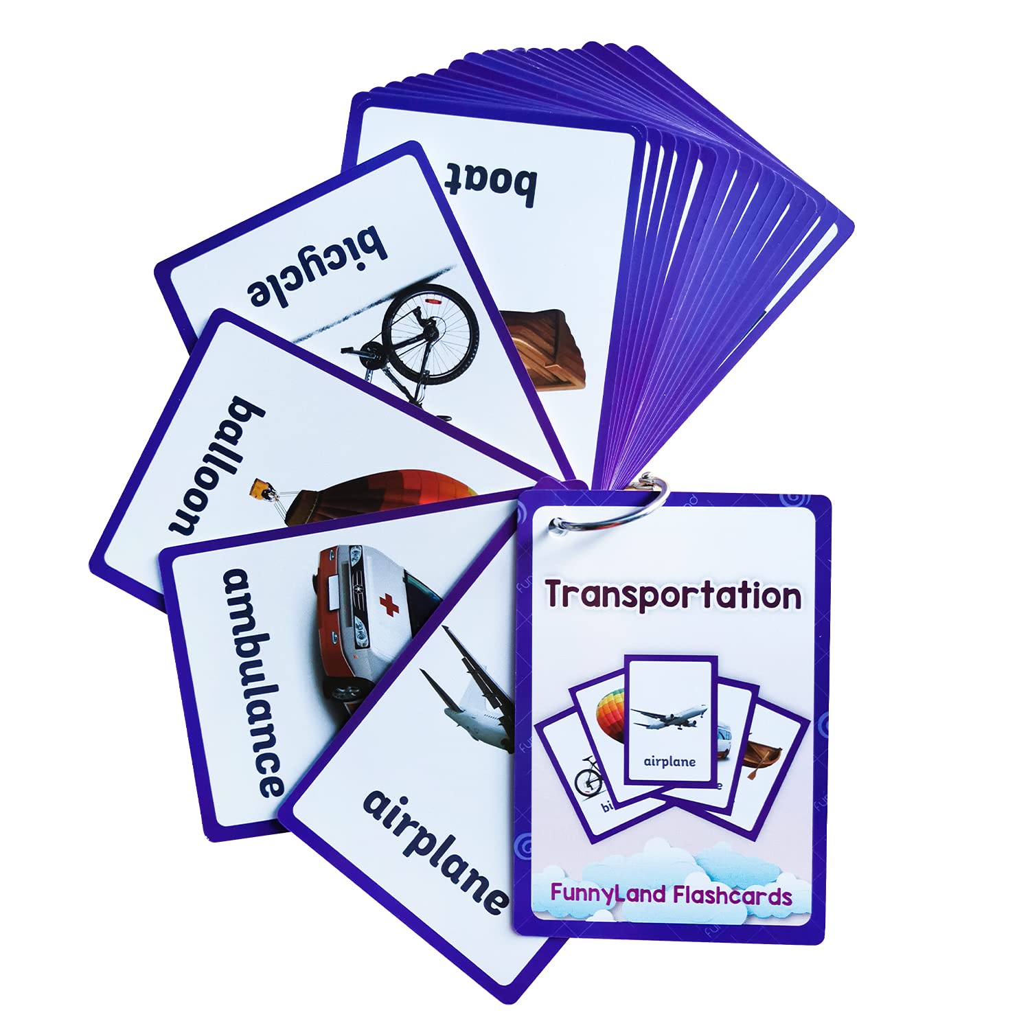 Lilias Transportation/Clothes/Occupations Flash Cards, English Words Learning Pocket Card for Toddlers, Toddler Learning Toys, Learning Supplies for Kindergarten Preschool, 3 Themes Set