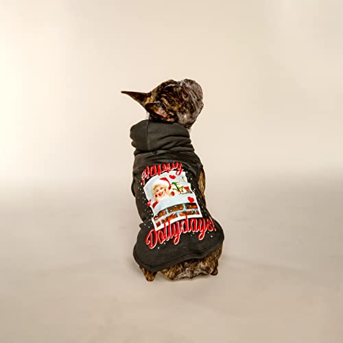 Doggy Parton Black Happy Dollydays Hoodie for Pets, Large