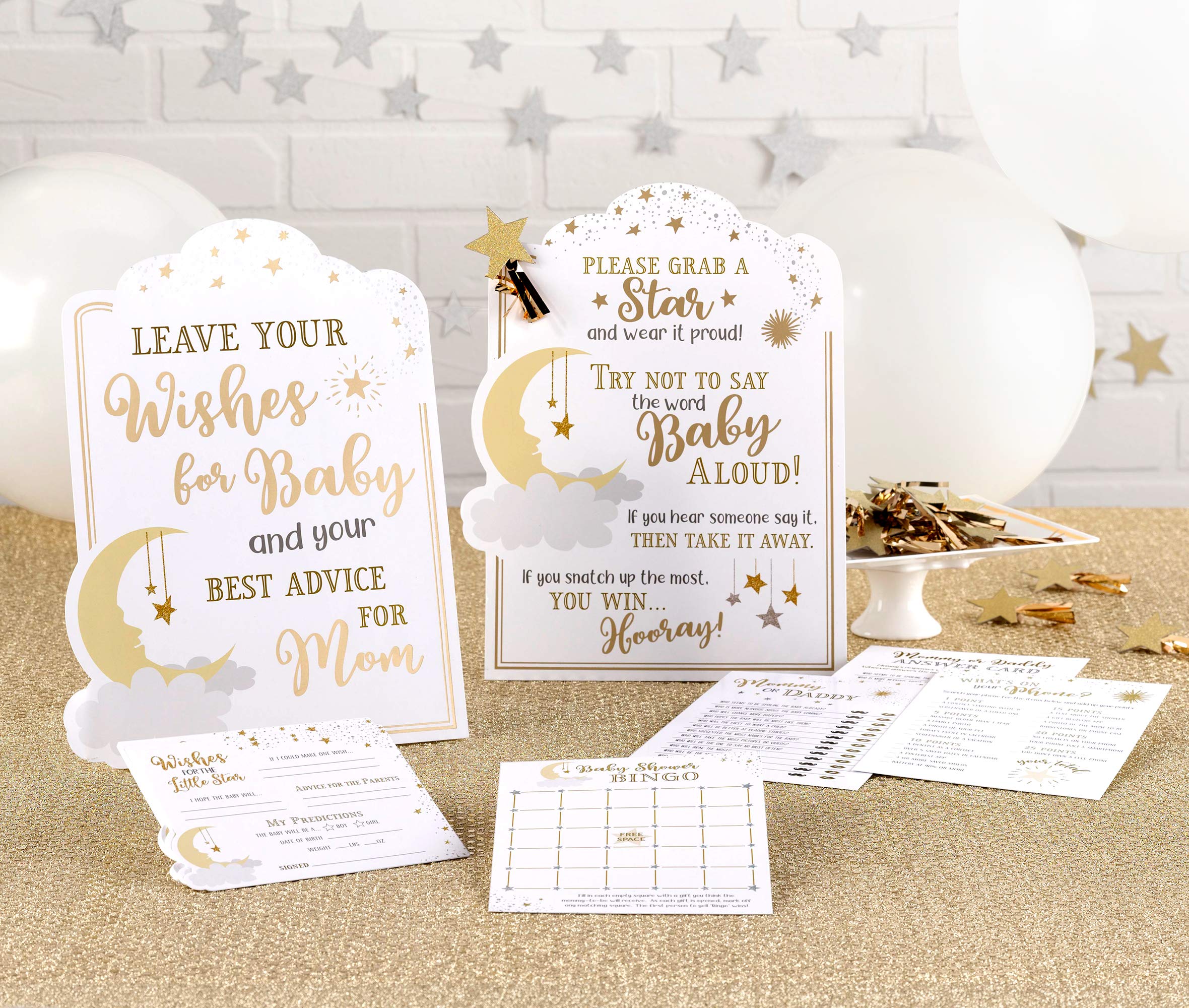 Lillian Rose Twinkle Little Star Baby Shower Game Set, Gold