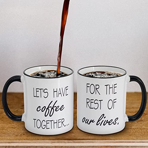 Mustry Couple Mugs Set for Him and Her, Ideal Engagement Gifts for Couples on Any Occasions Like Valentines Day Gifts, Anniversary and Wedding