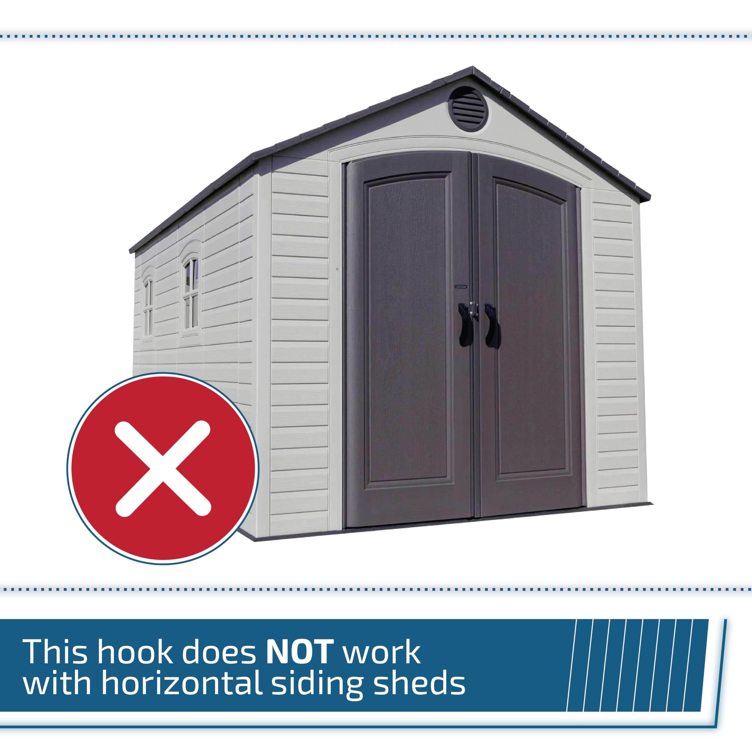 Pop's Parts Plus Tool Hook for Lifetime Shed Original Lifetime Shed Accessories Hook on Amazon, Check Description for Compatible Models! (Does NOT Work on Horizontal Siding Sheds) (Pack of 10)
