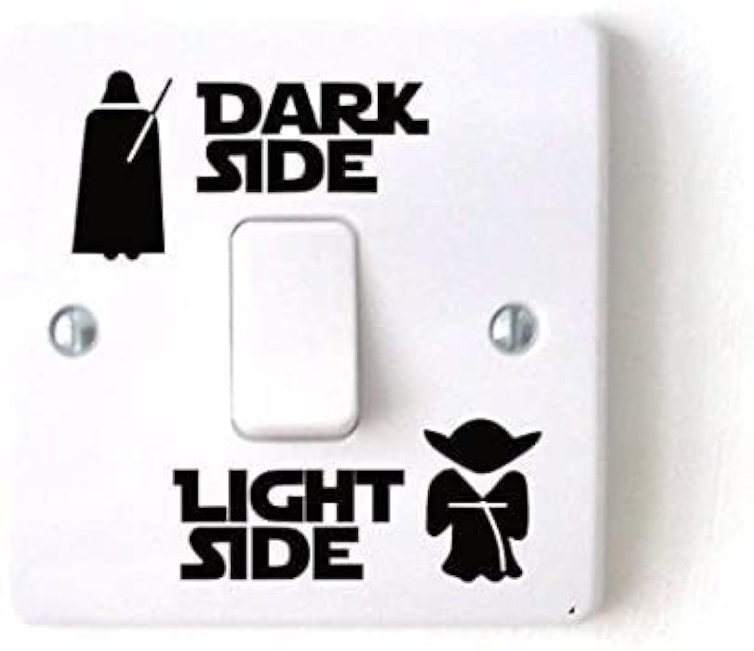 Dark Light Side Switch Vinyl Decal Sticker Child Room Lightswitch Wall Sticker (Set of 2, 1.5" X 1.5")