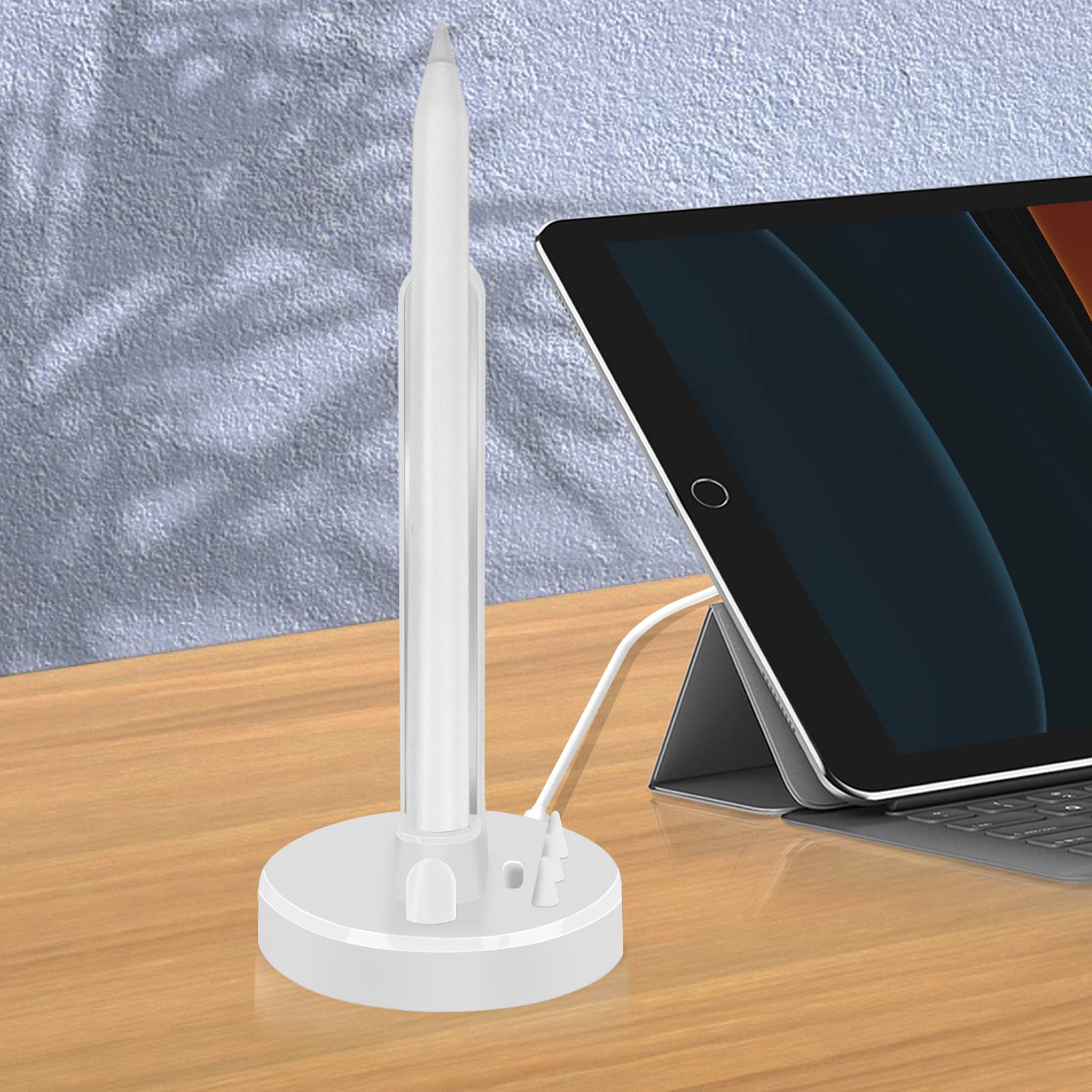 Charging Stand Compatible for Apple Pencil 1st & 2nd Generation,Magnetic Wireless Charging Holder for Apple Pencil , iPad Pen Charging Holder Stand for iPad Pencil 1st & 2nd Gen(White)