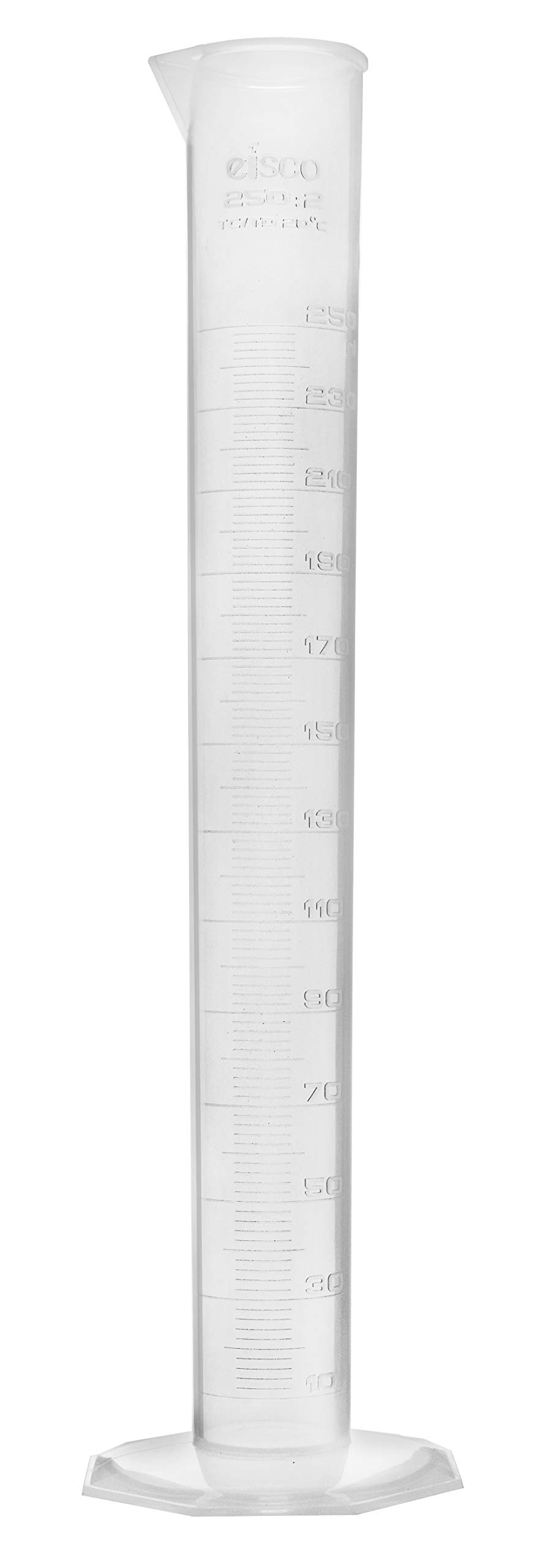 EISCO 7PC Graduated Cylinder Set - Class B - 10ml, 25ml, 50ml, 100ml, 250ml, 500ml & 1000ml - Polypropylene Plastic, Octagonal Base, Moulded Graduations - Industrial Quality, Autoclavable