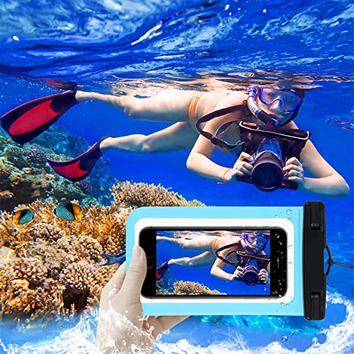 Harapu Universal Waterproof Phone Pouch Case Compatible for iPhone 13 12 11 Pro Max XS MAX XR X 8, Galaxy S21 S20 S11 S10 S8 S8+, Most Phone up to 6.5" Diagonal, Blue