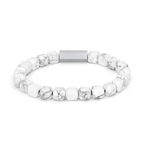 MVMT Men's Stone Bead Medium White Turquoise Bracelet | 195 MM