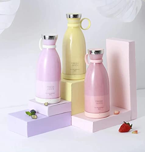 Portable Mini Blender for Fresh Juice, Smoothies, Shakes, Personal Blender with Rechargeable USB (Pink)
