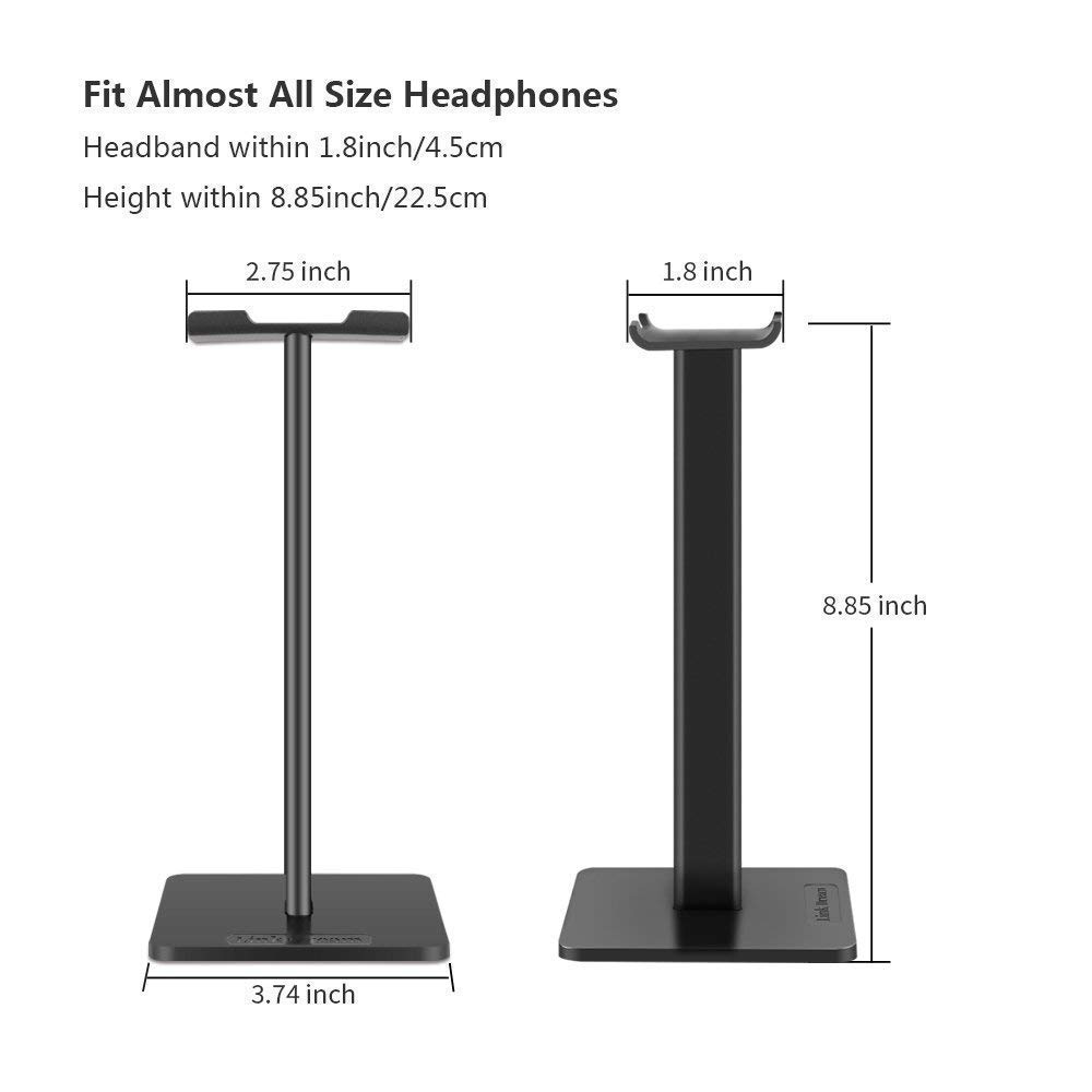 Link Dream Headphone Stand Headset Holder Gaming Headset Holder with Aluminum Supporting Bar Flexible Headrest Anti-Slip Earphone Stand for All Headphones