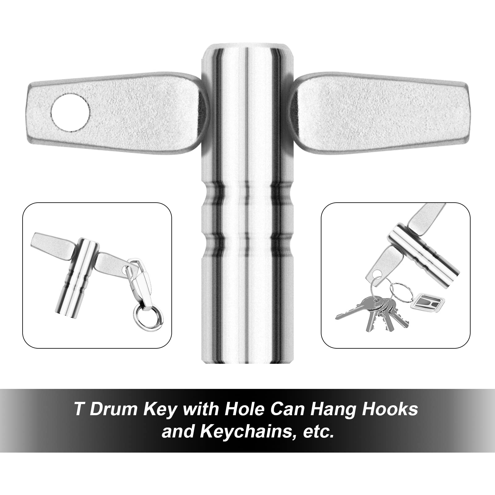 CHACHAZO Drum Key 3-Pack Drum Tuning Keys with 6PCS Cymbal Replacement Accessories Include Nut, Washer, Cymbal Sleeve & Drum Tuner Keys(Chrome-Plated Steel)