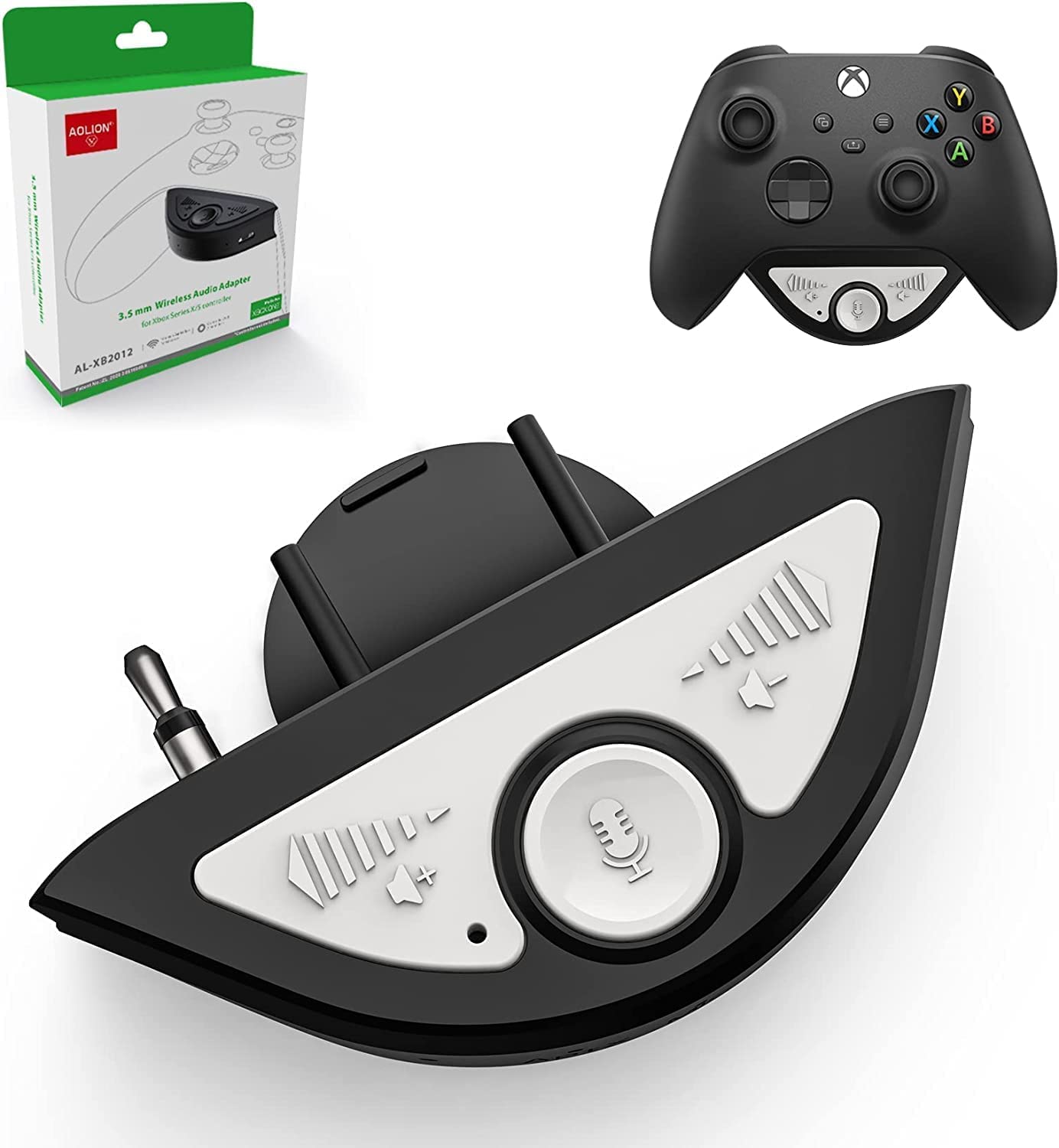 Bluetooth Headset Adapter for Xbox One & Xbox Series X|S Controller, Stereo Headset Adapter with Audio Balance Control for Game Sound & Voice Chat (Black)