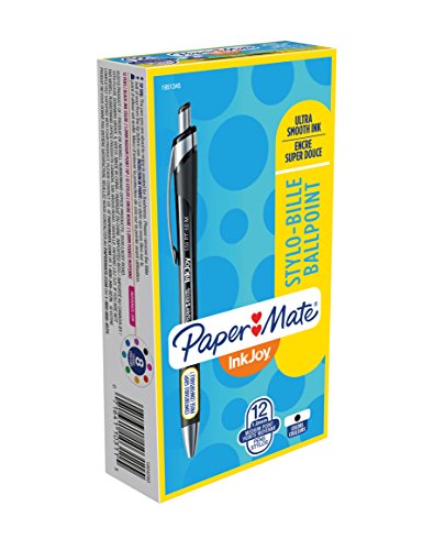 Paper Mate InkJoy 550RT Retractable Ballpoint Pens, Medium Point, Black, Box of 12 (1951345)