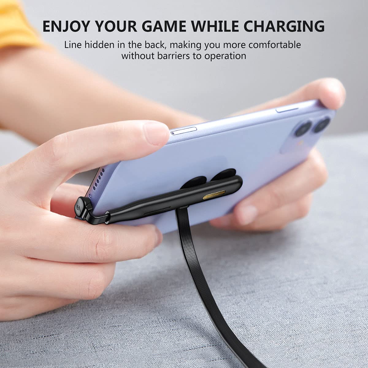 Lenink 180 Degree USB C Cable Compatible with Samsung S10, S9, S8, Charging Cable Type C Fast Charge Gaming Cable with Double Suction Cups (1.2m / 3.9ft)