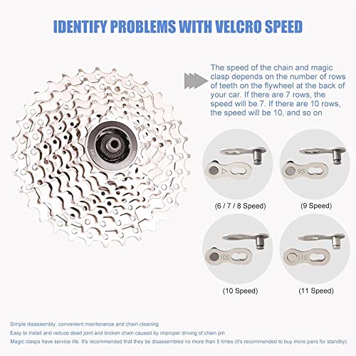 Chain Connector 2 Pieces Portable Quick Link Connector Mountain Bike Road Bike Parts (Color : Single Speed Silver)