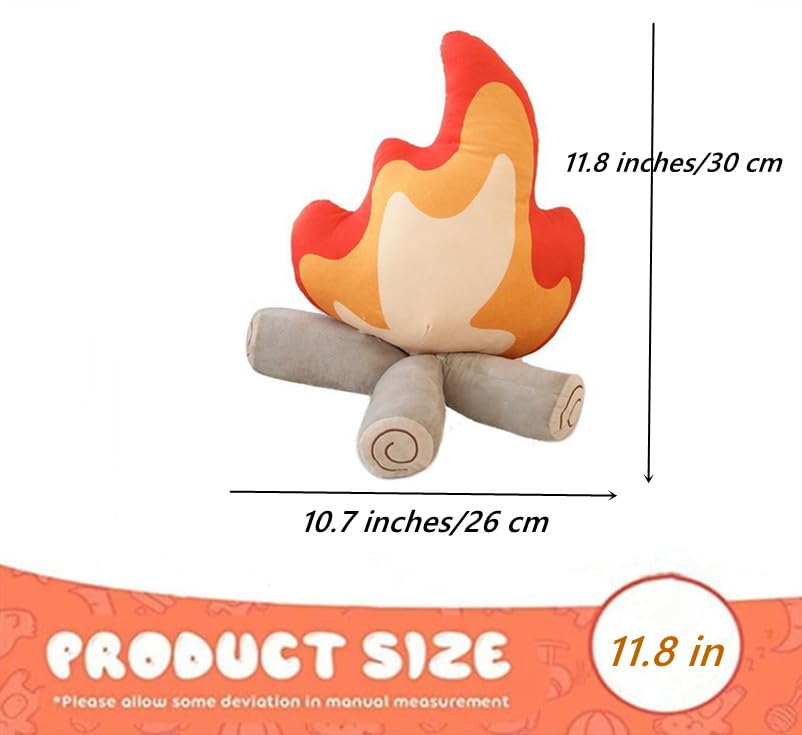 Fun Campfire Plush, Simulation Flame Plush Toys, Outdoor Camping Room Decoration, Suitable for Boys and Girls Christmas, Birthday Surprise Gift (Small)