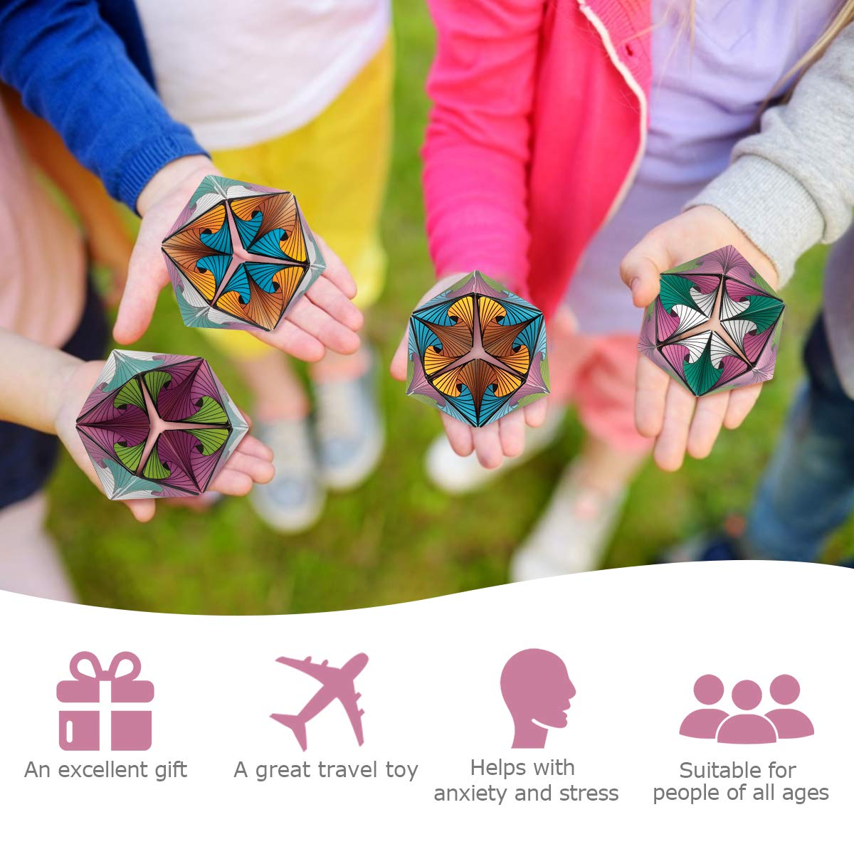 Euclidean Cube Fidget Toys for Kids, Desk Toy for Adults to Stay Calm and Focused, Magic Cube for Girls and Boys Over 3 Years Old