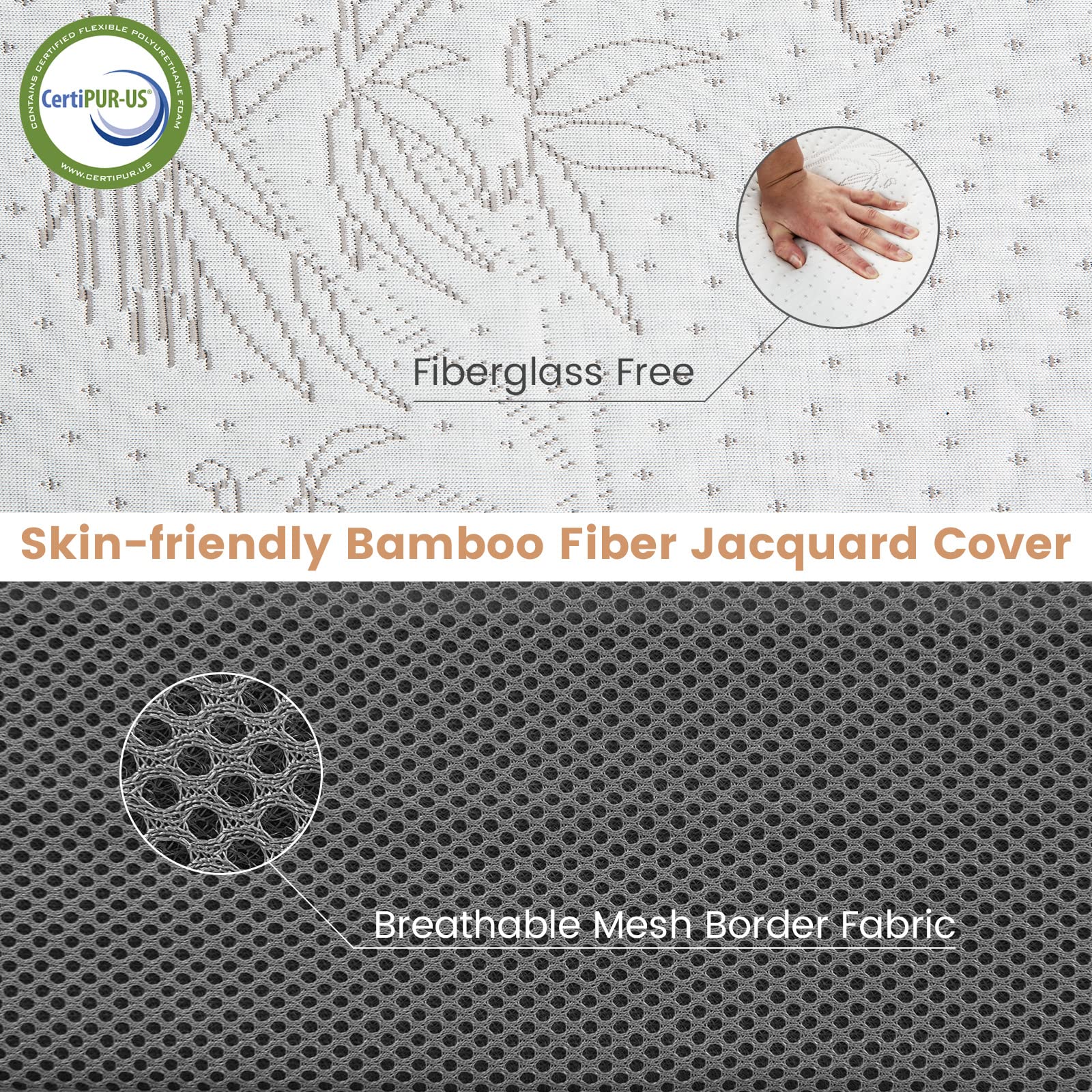 Giantex Folding Mattress, 4 Inch Gel-Infused Tri-fold Mattress with Bamboo Cover & Carry Bag, CertiPUR-US Certified, Foldable Cooling Mattress Topper for Guest Room Dorm RV Camp Floor, Queen