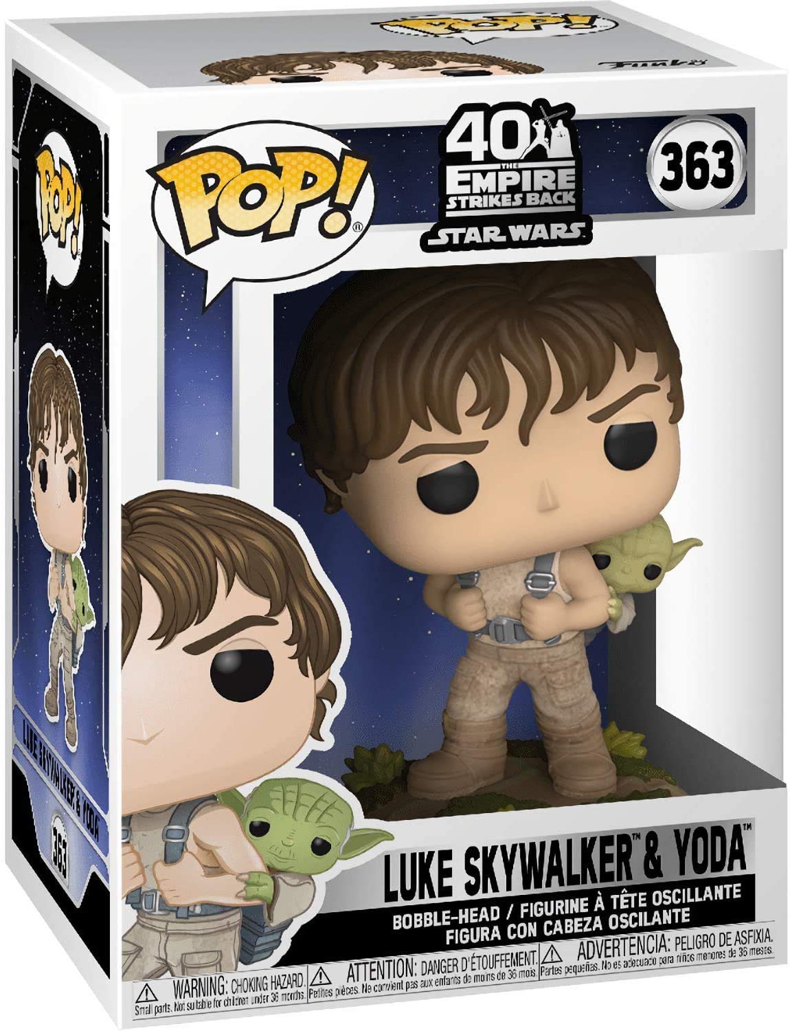 POP Star Wars: The Empire Strikes Back 40th Anniversary - Luke Skywalker Training with Yoda Funko Pop! Vinyl Figure (Bundled with Compatible Pop Box Protector Case), Multicolored, 3.75 inches