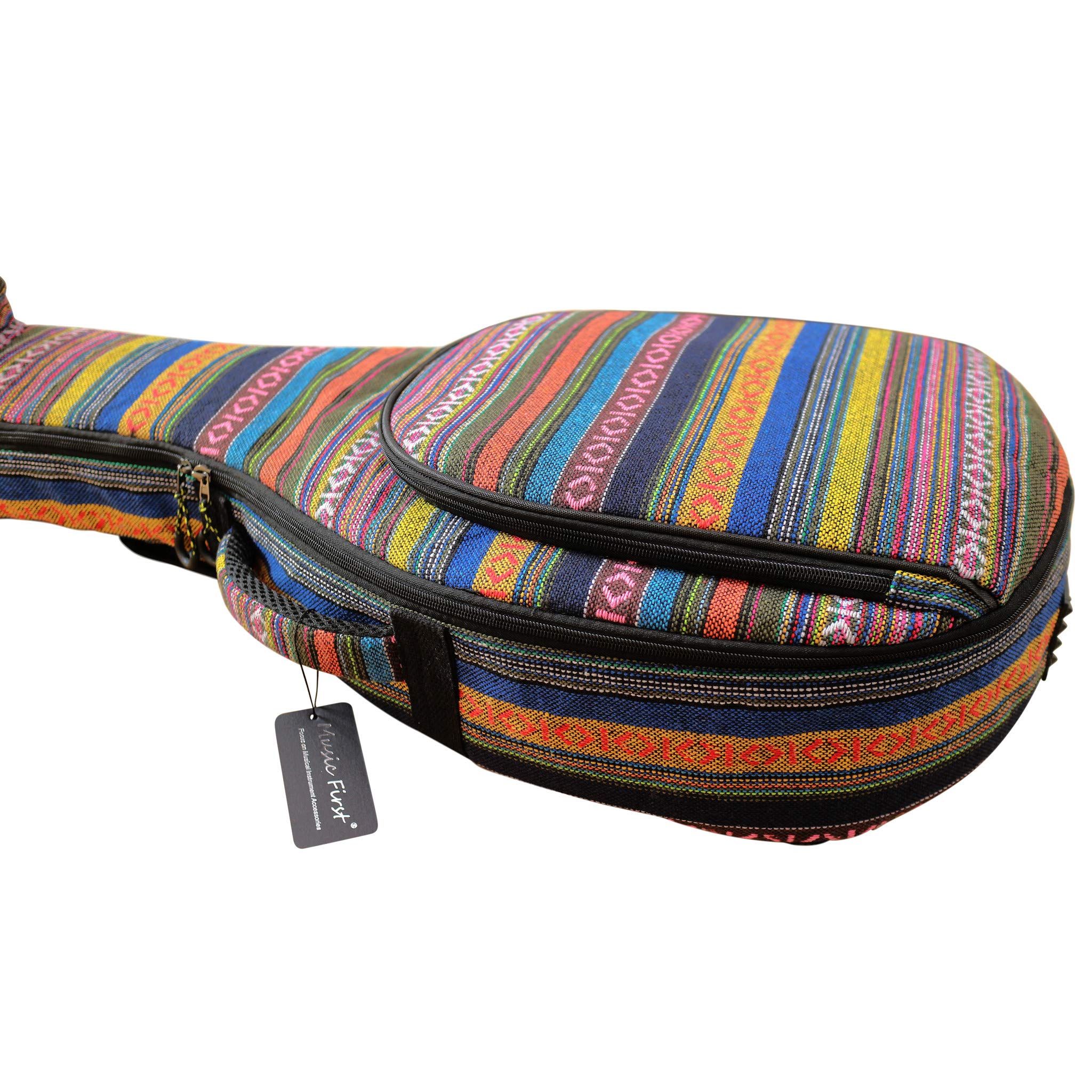 MUSIC FIRST Original Design 0.65" (16mm) Thick Padded Country Style 5-string Banjo Case, Banjo Gig Bag (Fit for Overall Length 38 inch / 96~97cm Full Size Banjo).