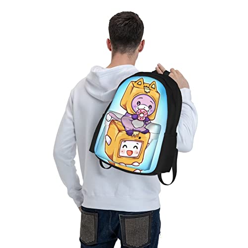 EgVgxir Backpack Foxy Anime Boxy Cartoon Double Shoulder Bag for Unisex 15.6 Inch Laptop Bagpack Large Capacity Travel Backpack for Hiking Work Camping