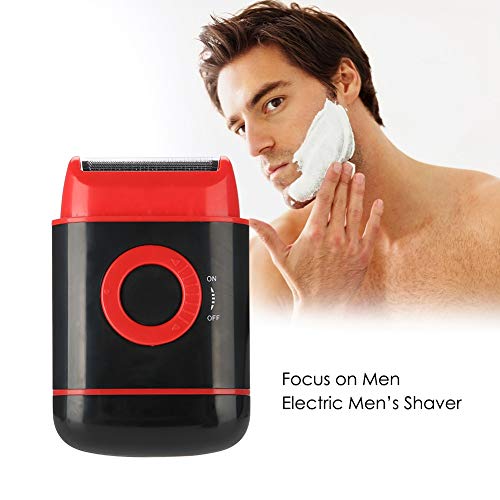 Electric Shaver, Ultra-thin Foil Pop-up Beard Trimmer AA Battery Power Shaving Razor for Men(Red)
