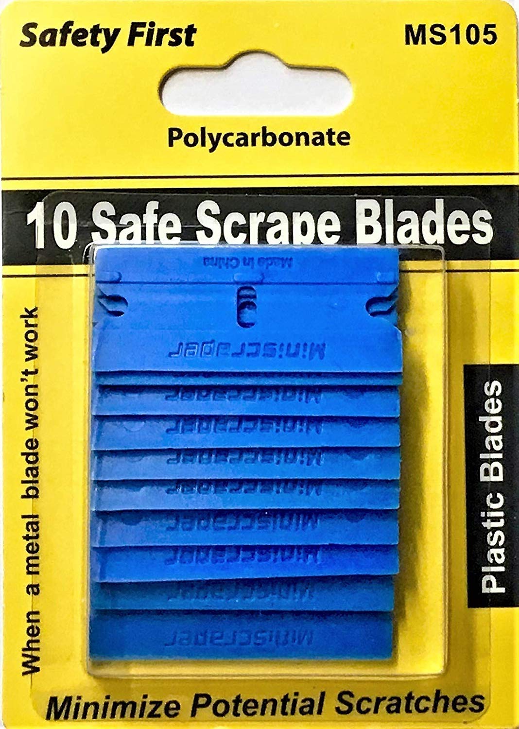 MINISCRAPER® 10 Plastic Double Edged Razor Blades Polycarbonate